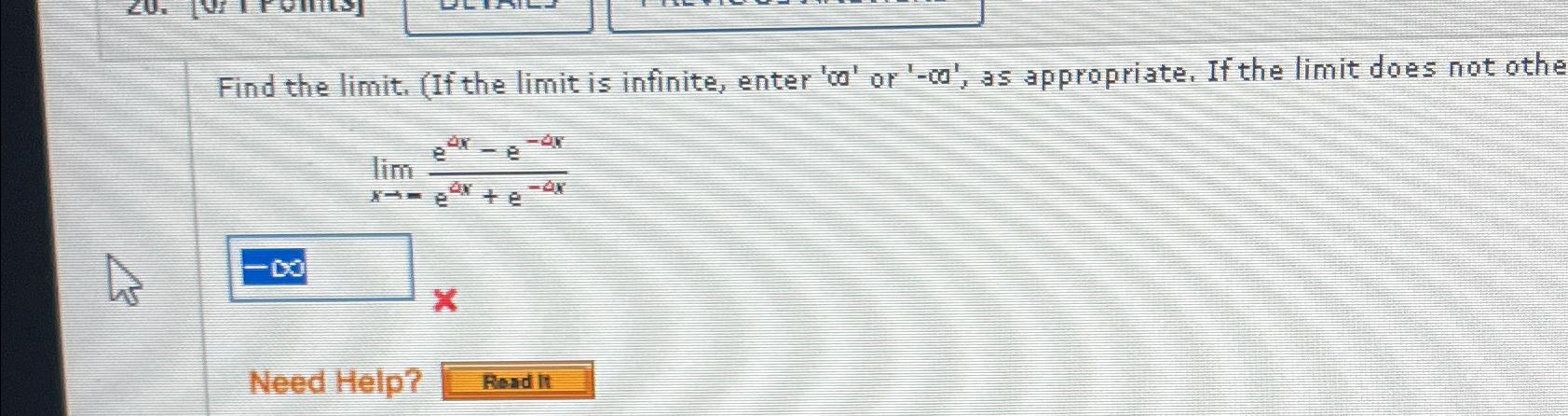 Solved Find the limit, (If the limit is infinite, enter | Chegg.com
