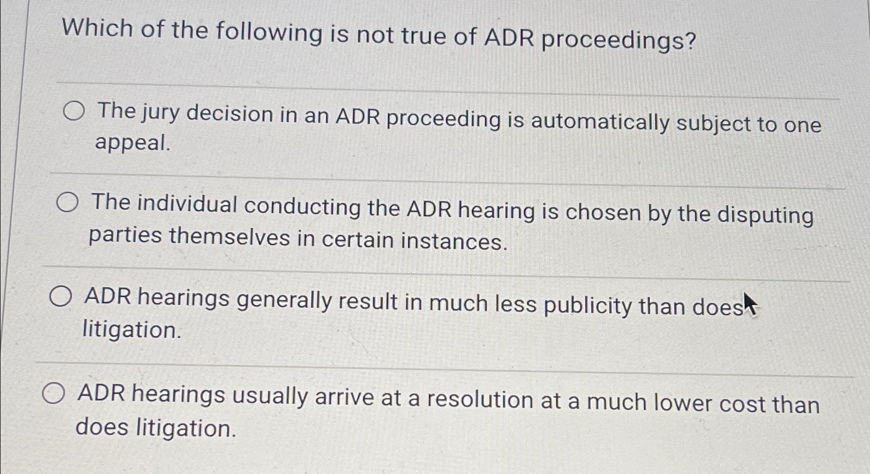 Solved Which of the following is not true of ADR | Chegg.com
