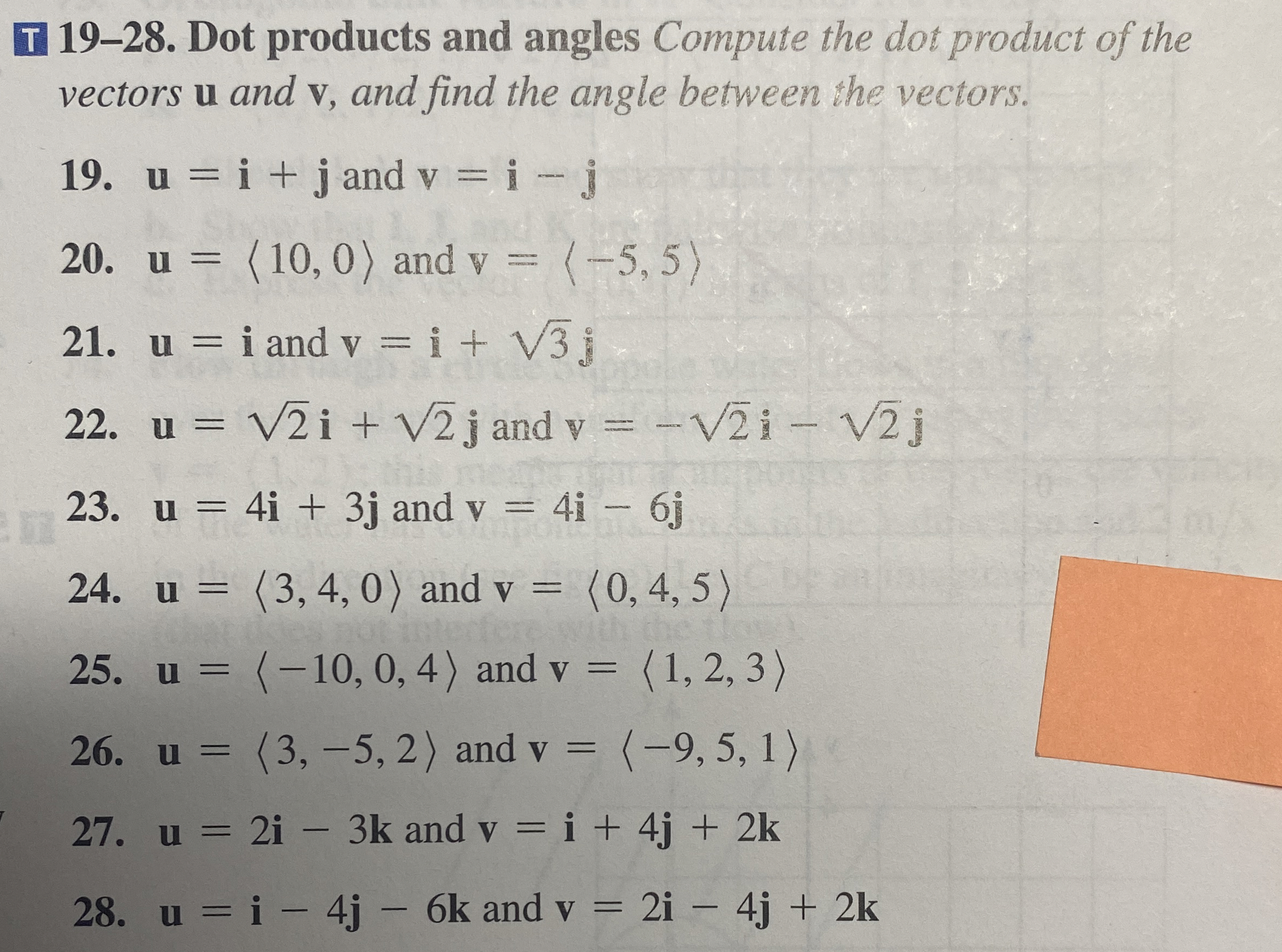 Solved Compute the dot product of the vectors u ﻿and v, ﻿and | Chegg.com