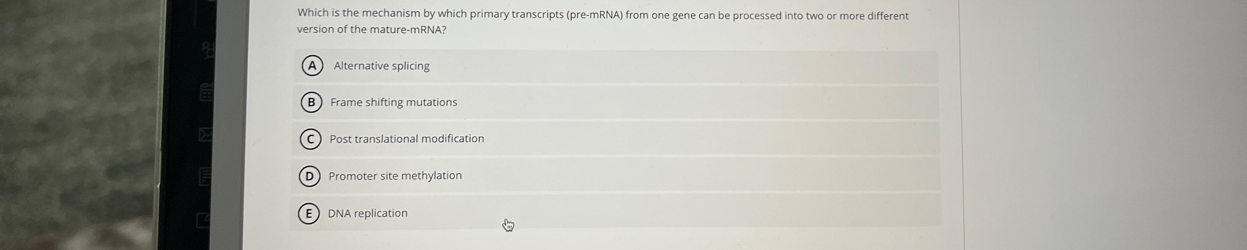 Solved Which is the mechanism by which primary transcripts | Chegg.com