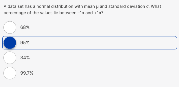 Solved A data set has a normal distribution with mean μ ﻿and | Chegg.com