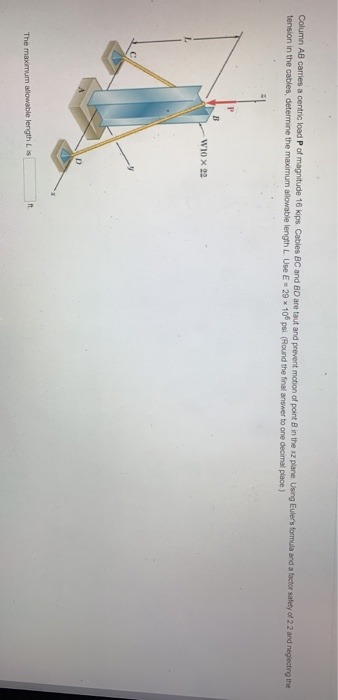 Solved Column AB carries a centric load P of magnitude 16 | Chegg.com