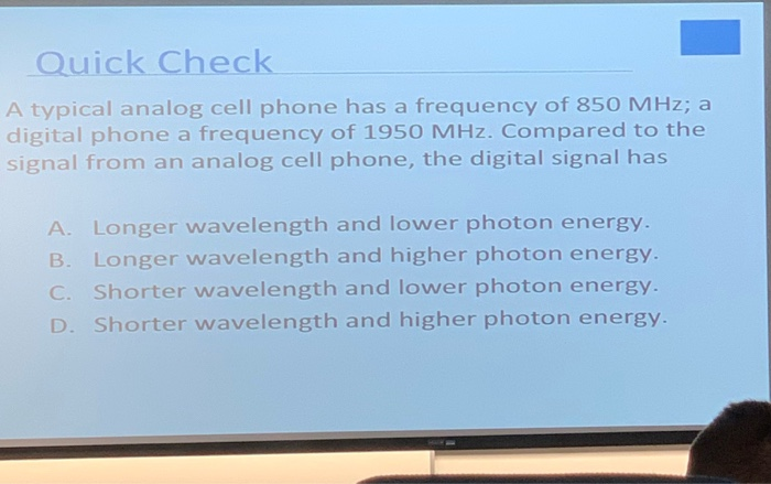 Solved Quick Check A typical analog cell phone has a | Chegg.com