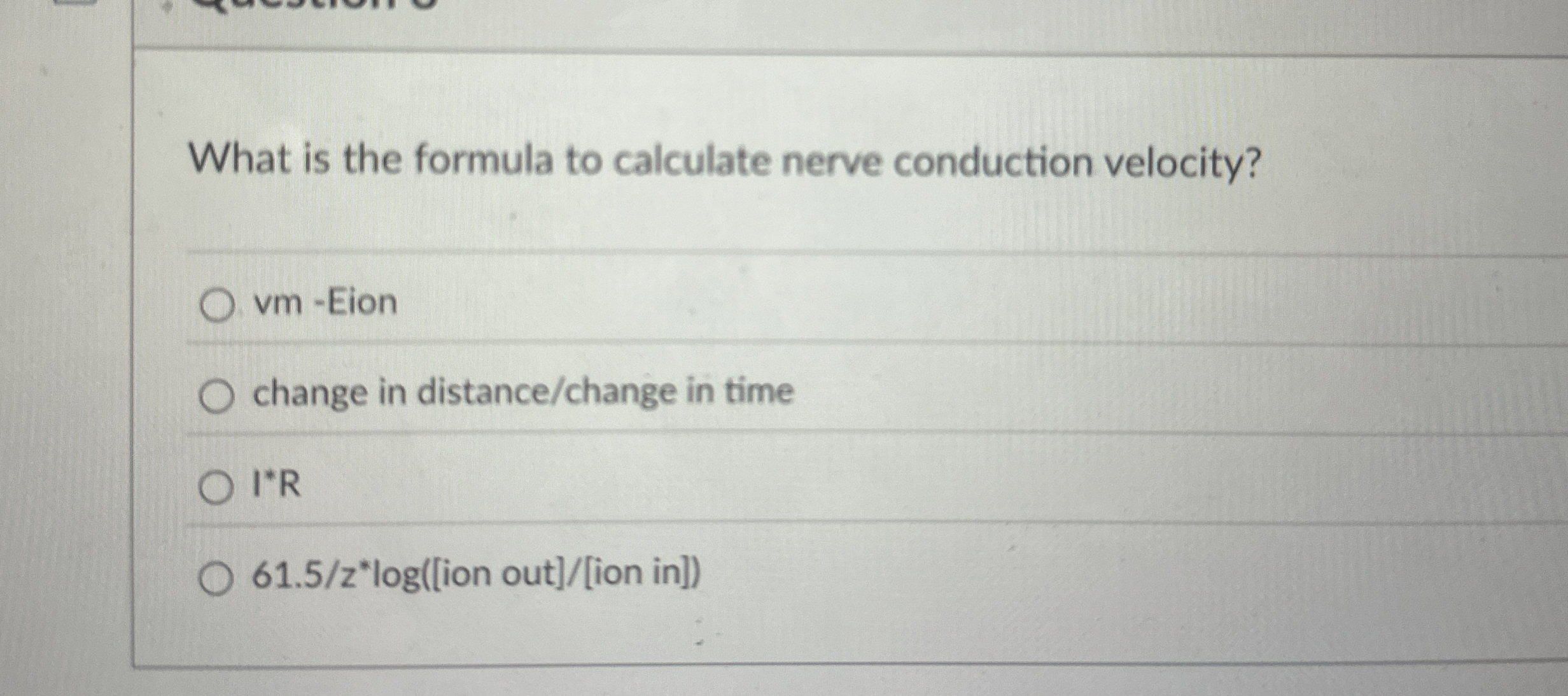 Solved What is the formula to calculate nerve conduction | Chegg.com