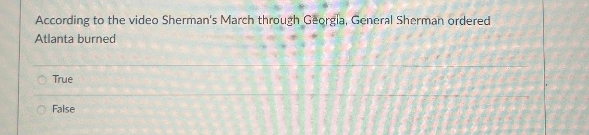 Solved According to the video Sherman's March through | Chegg.com