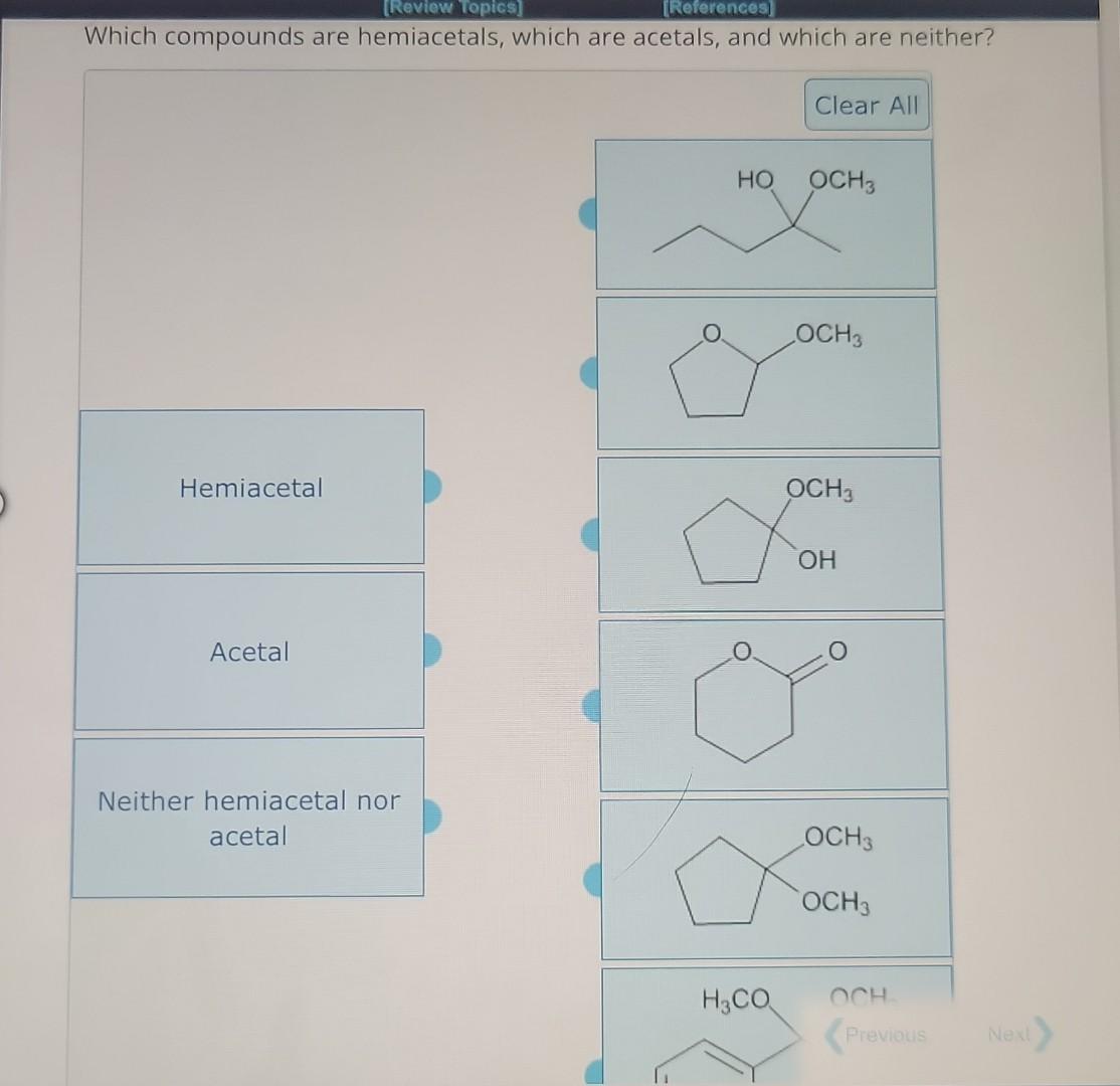 Solved Which compounds are hemiacetals, which are acetals, | Chegg.com