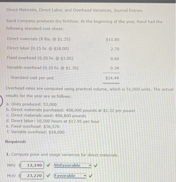 Solved Direct Materials, Direct Labor, and Overhead | Chegg.com