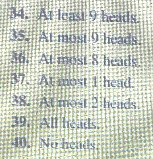 Solved A biased coin is tossed 10 times and the probability | Chegg.com