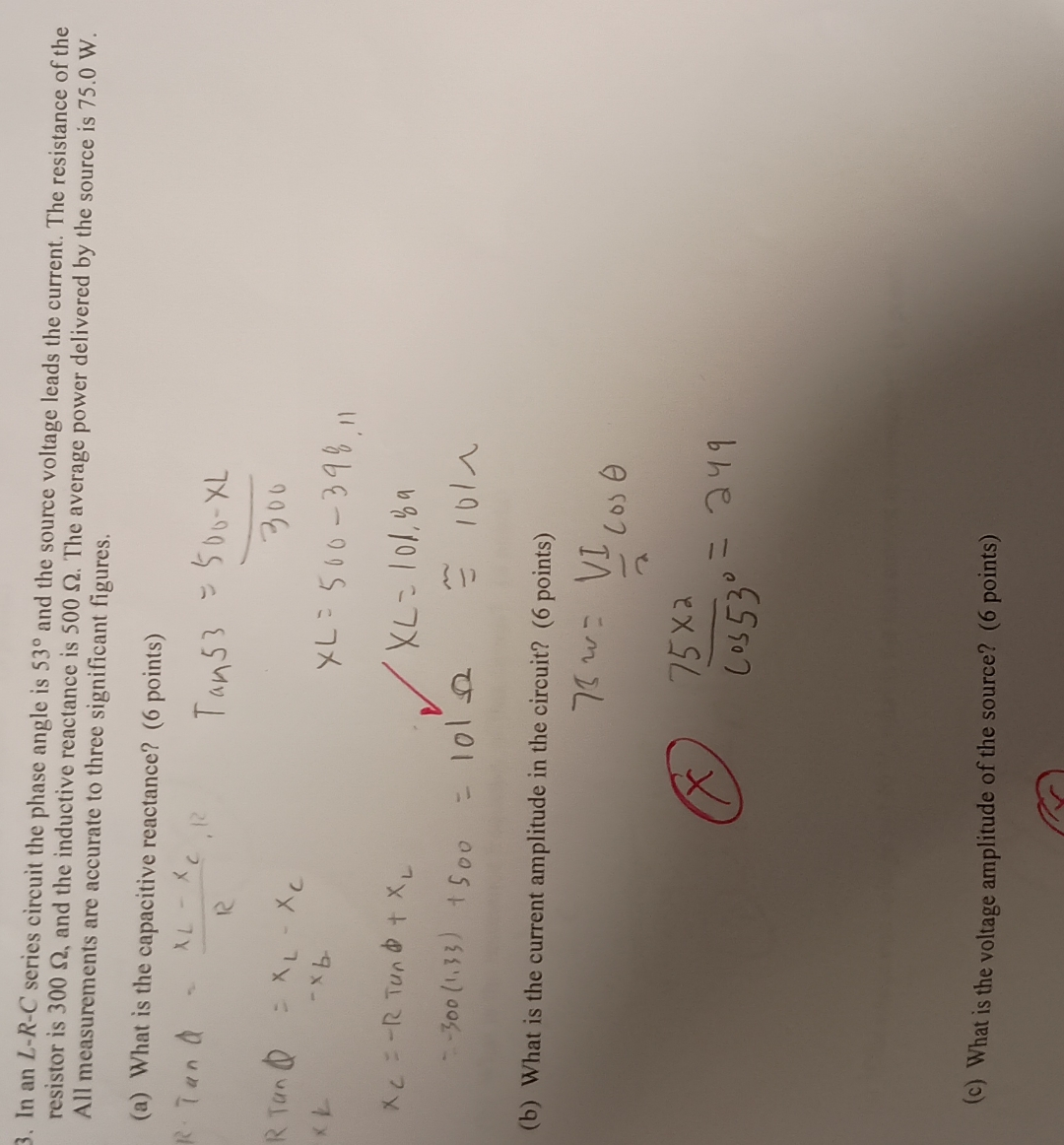 Solved In an L-R-C ﻿series circuit the phase angle is 53° | Chegg.com