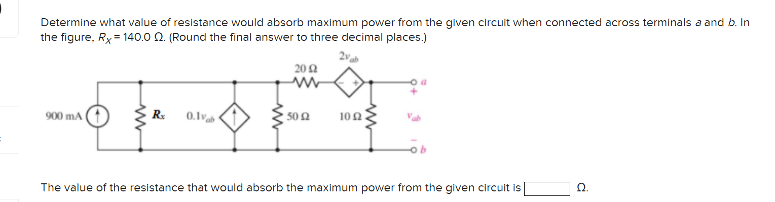 Solved Determine what value of resistance would absorb | Chegg.com