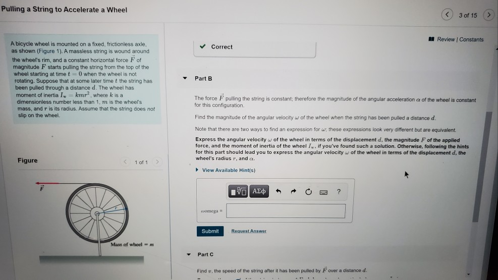 Solved Pulling a String to Accelerate a Wheel | Chegg.com