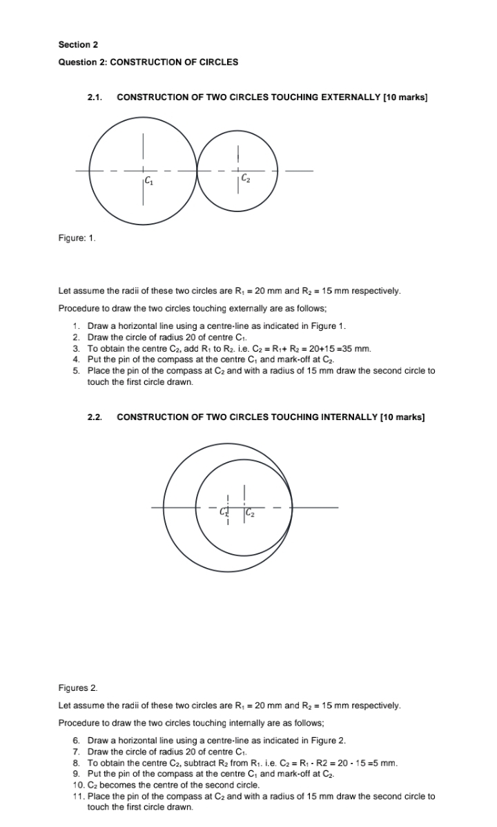 Solved Section 2Question 2: CONSTRUCTION OF CIRCLES2.1. | Chegg.com