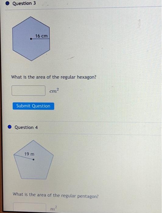 Solved What is the area of the regular hexagon? cm2 Question | Chegg.com