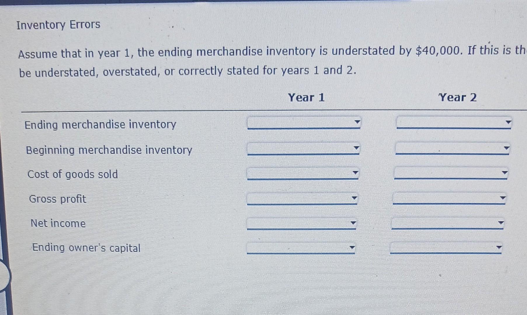 Solved Assume that in year 1 , the ending merchandise | Chegg.com