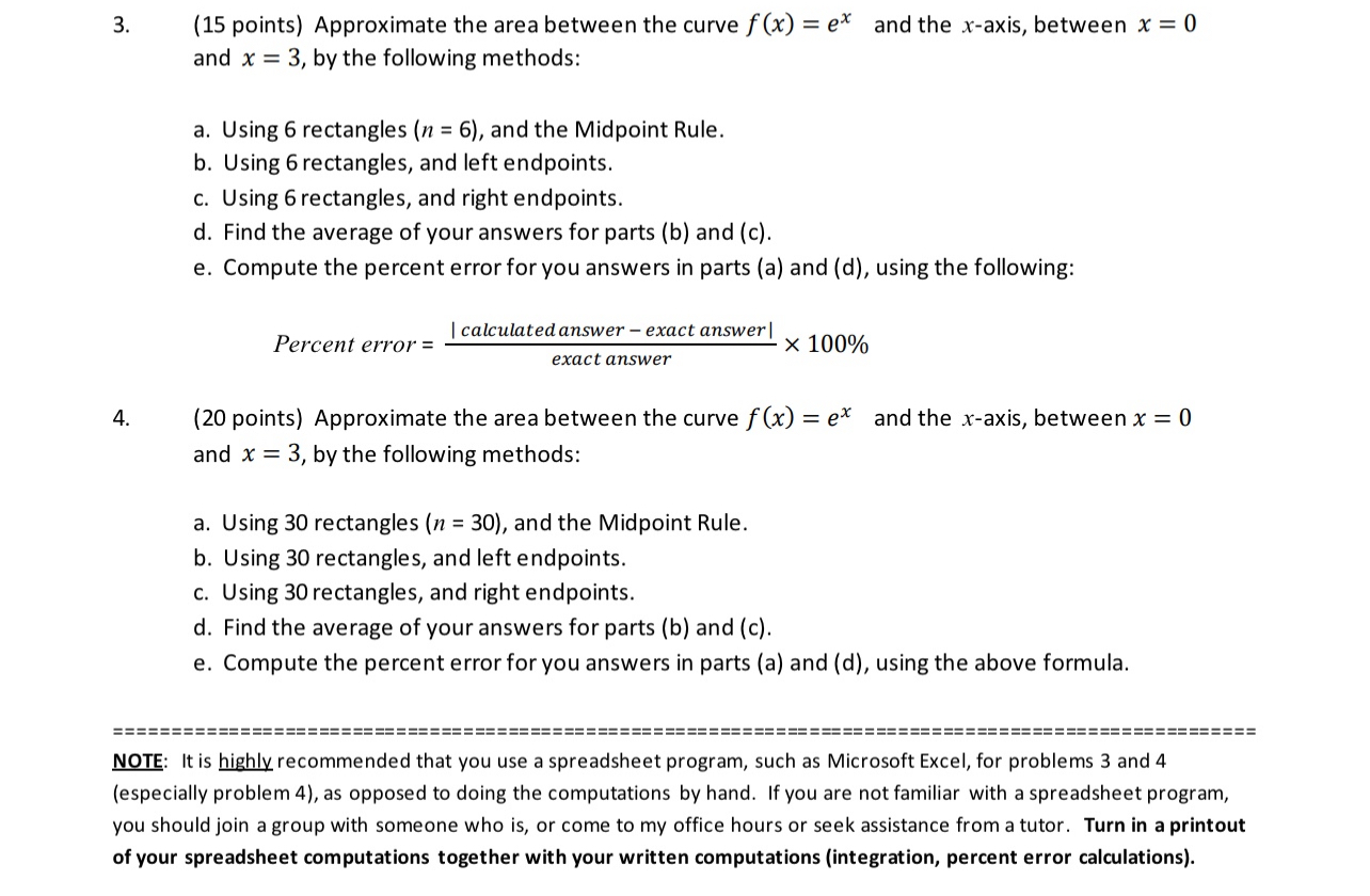 Solved (15 ﻿points) ﻿Approximate the area between the curve | Chegg.com