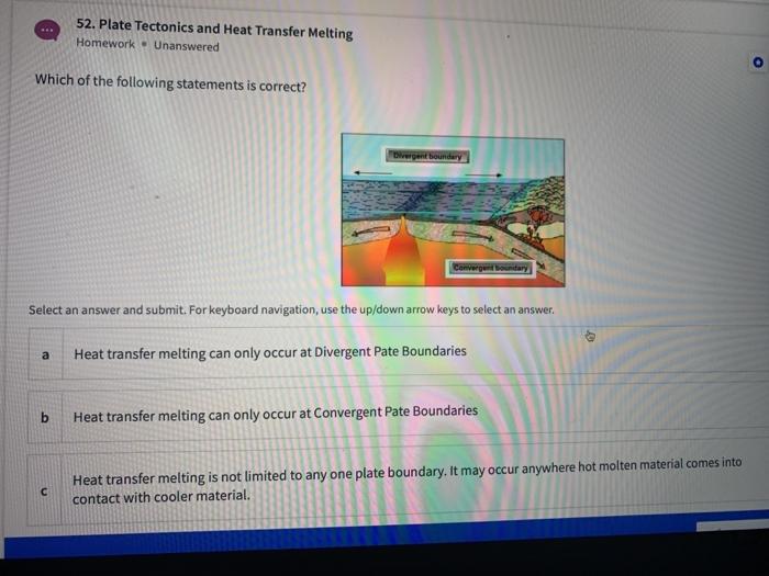 Solved 52. Plate Tectonics and Heat Transfer Melting | Chegg.com