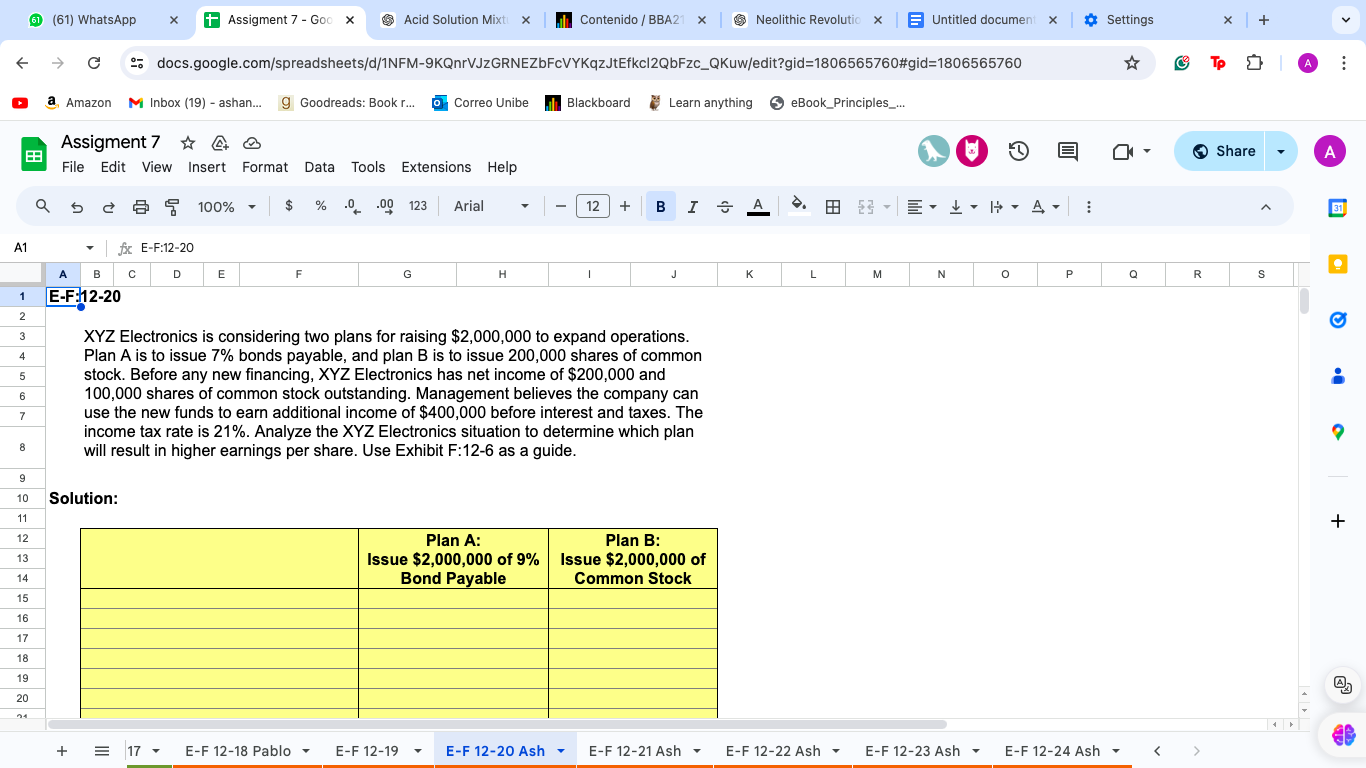 Solved xYZ ﻿Electronics is considering two plans for raising | Chegg.com