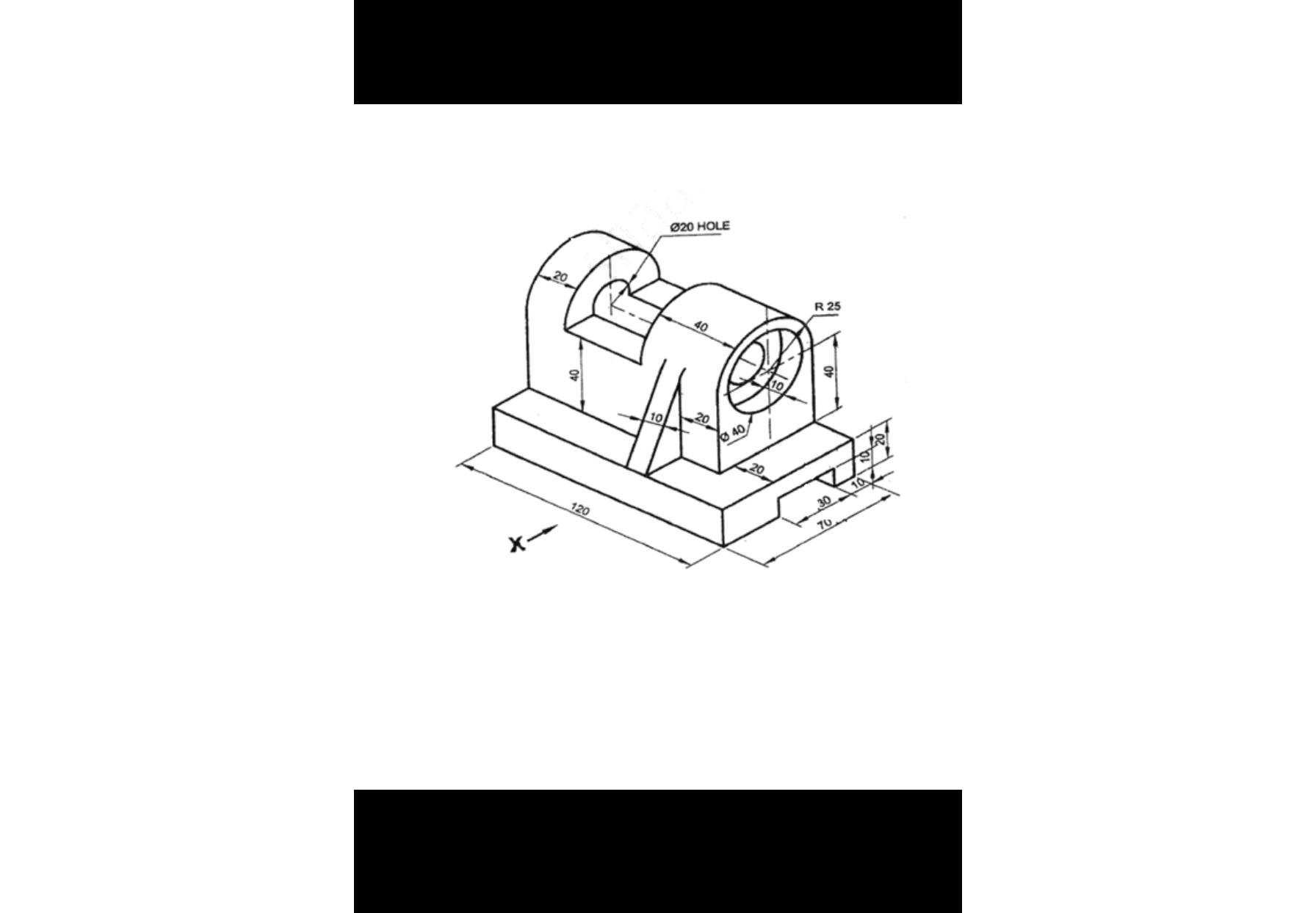 Draw 3D solid model | Chegg.com