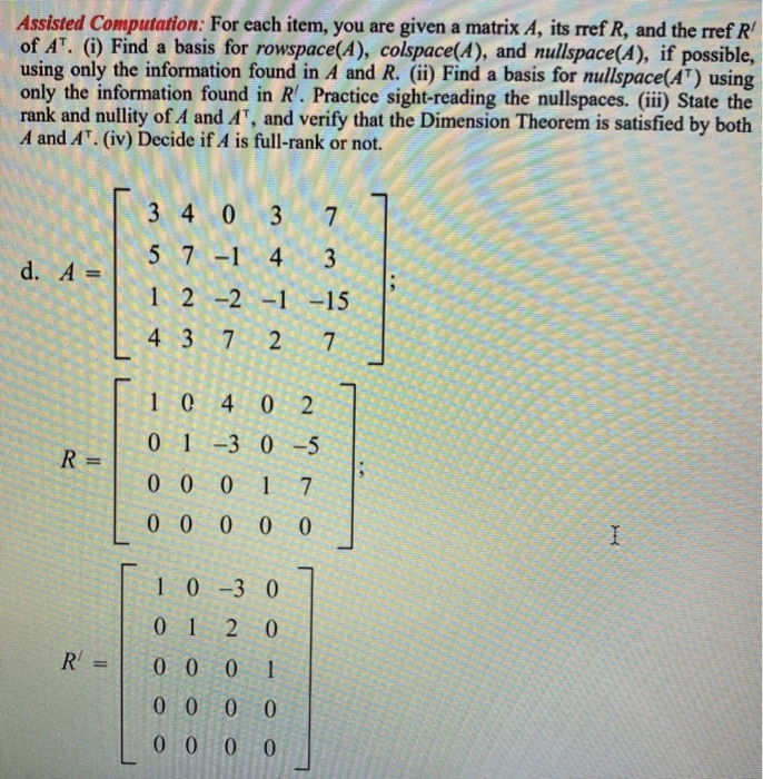 Solved Assisted Computation: For each item, you are given a | Chegg.com