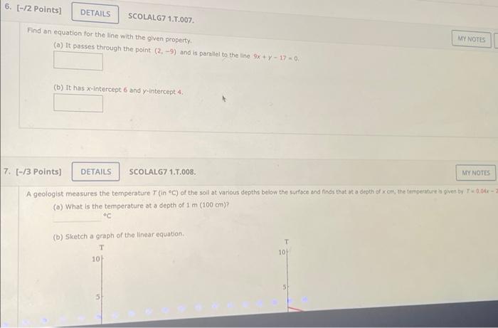Solved 6. (-/2 points) DETAILS SCOLALG7 1.1.007. Find an | Chegg.com