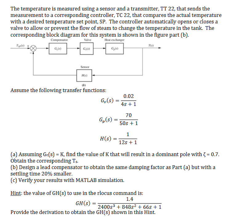 Solved The temperature is ﻿measured using a sensor ﻿and a | Chegg.com