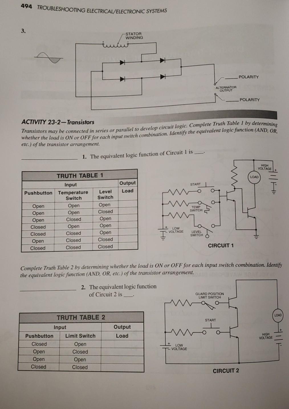 Solved 494 TROUBLESHOOTING ELECTRICAL/ELECTRONIC SYSTEMS 3. | Chegg.com