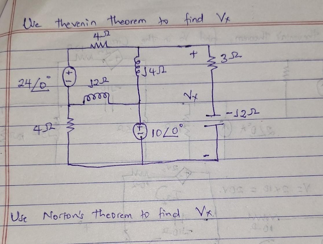 Solved use thevenin theorem and then Nortons theorem to find | Chegg.com