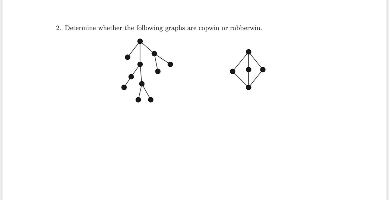 Solved Determine whether the following graphs are copwin or | Chegg.com