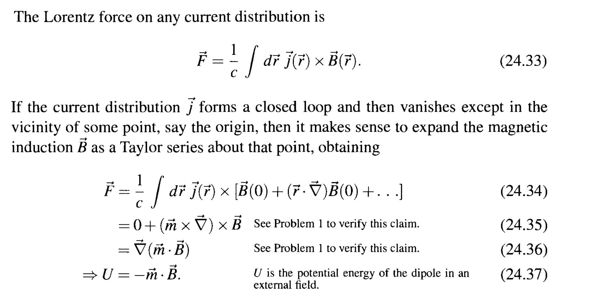 Solved The Lorentz force on any current distribution | Chegg.com