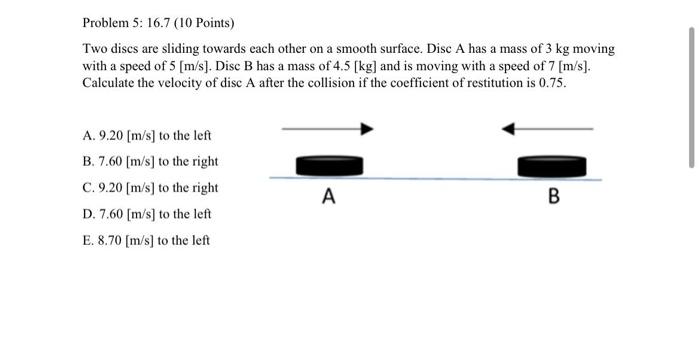 Solved Two discs are sliding towards each other on a smooth | Chegg.com