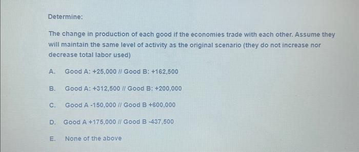 Solved The change in production of each good if the | Chegg.com