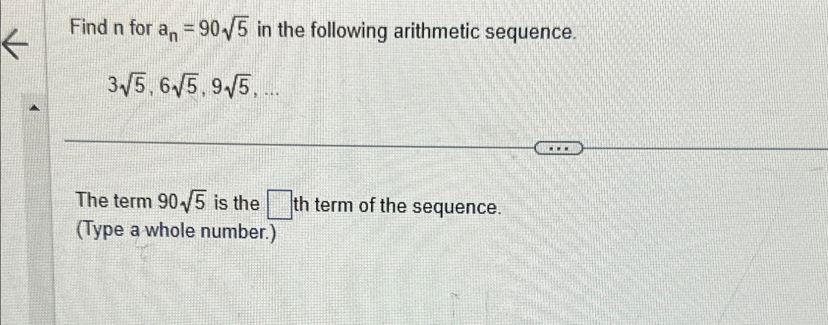 Solved Find n ﻿for an=9052 ﻿in the following arithmetic | Chegg.com