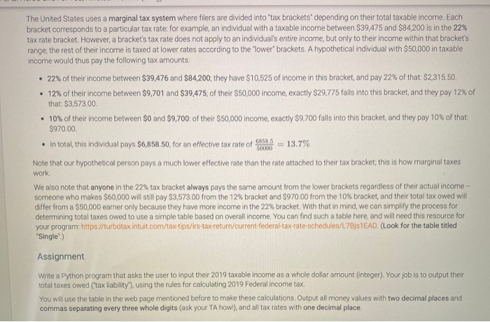 Solved PYTHON,Example output ,What is your 2019 taxable | Chegg.com