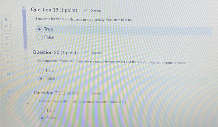 Question 1 (1 point) Saved Substantive criminal law | Chegg.com