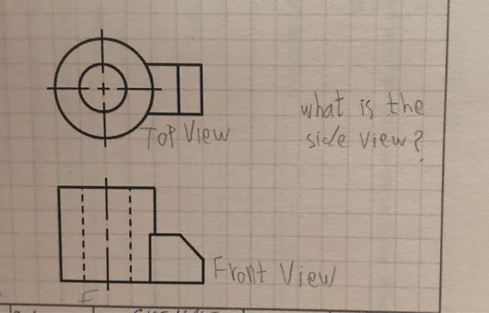 Solved instructions :- Given two orthographic views, sketch | Chegg.com