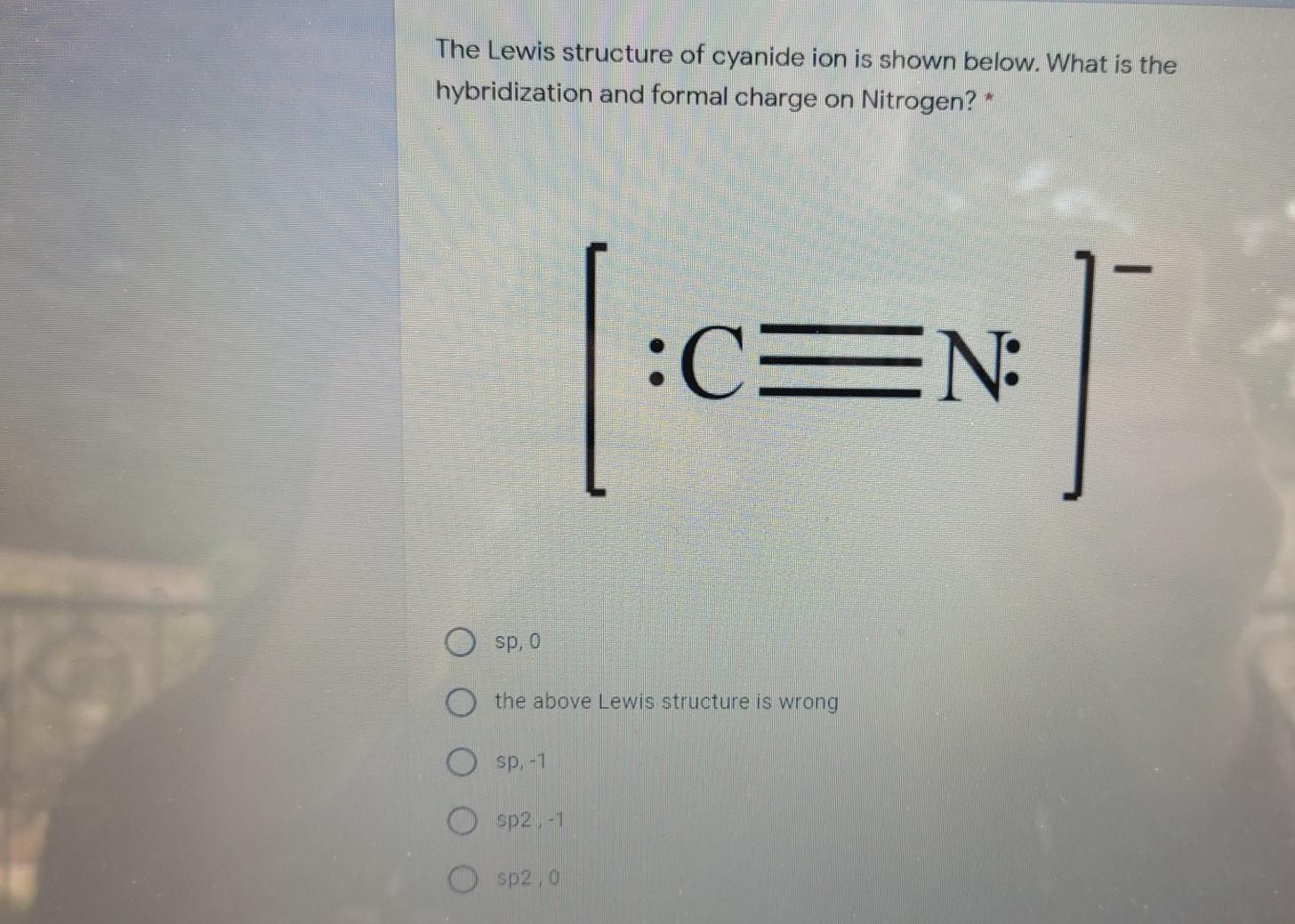 Solved The Lewis structure of cyanide ion is shown below. | Chegg.com