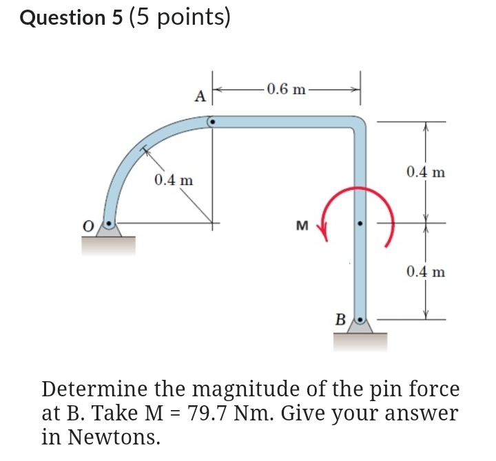 Solved Question 5 (5 ﻿points)Determine the magnitude of the | Chegg.com