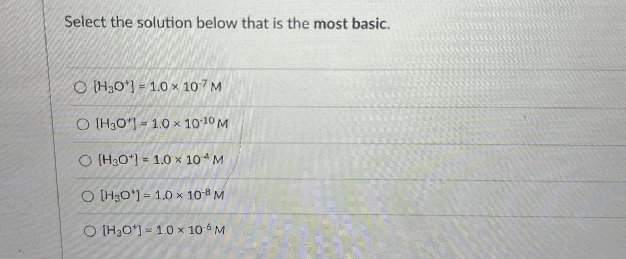 Solved Select the solution below that is the most | Chegg.com