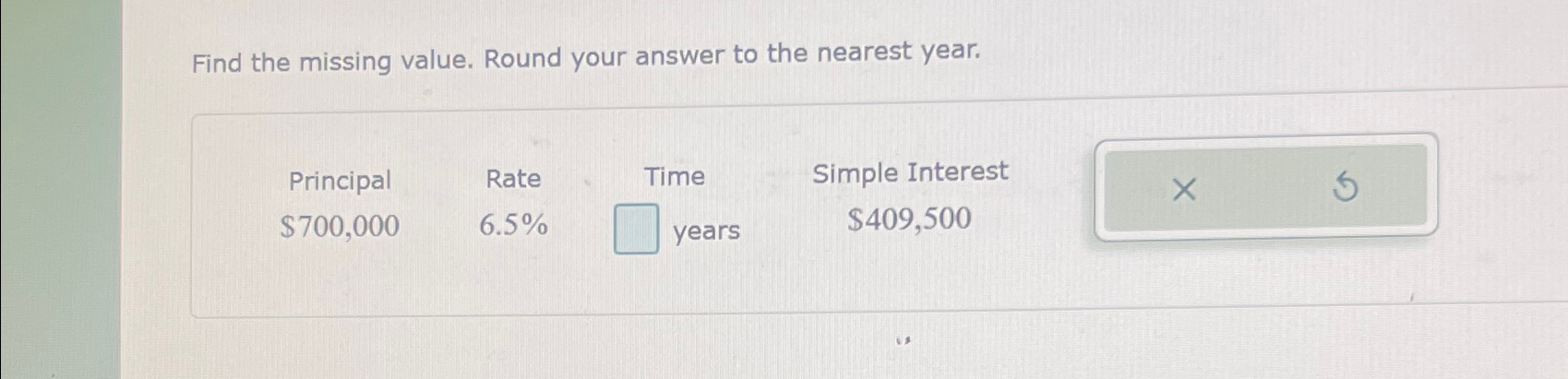 Solved Find the missing value. Round your answer to the | Chegg.com