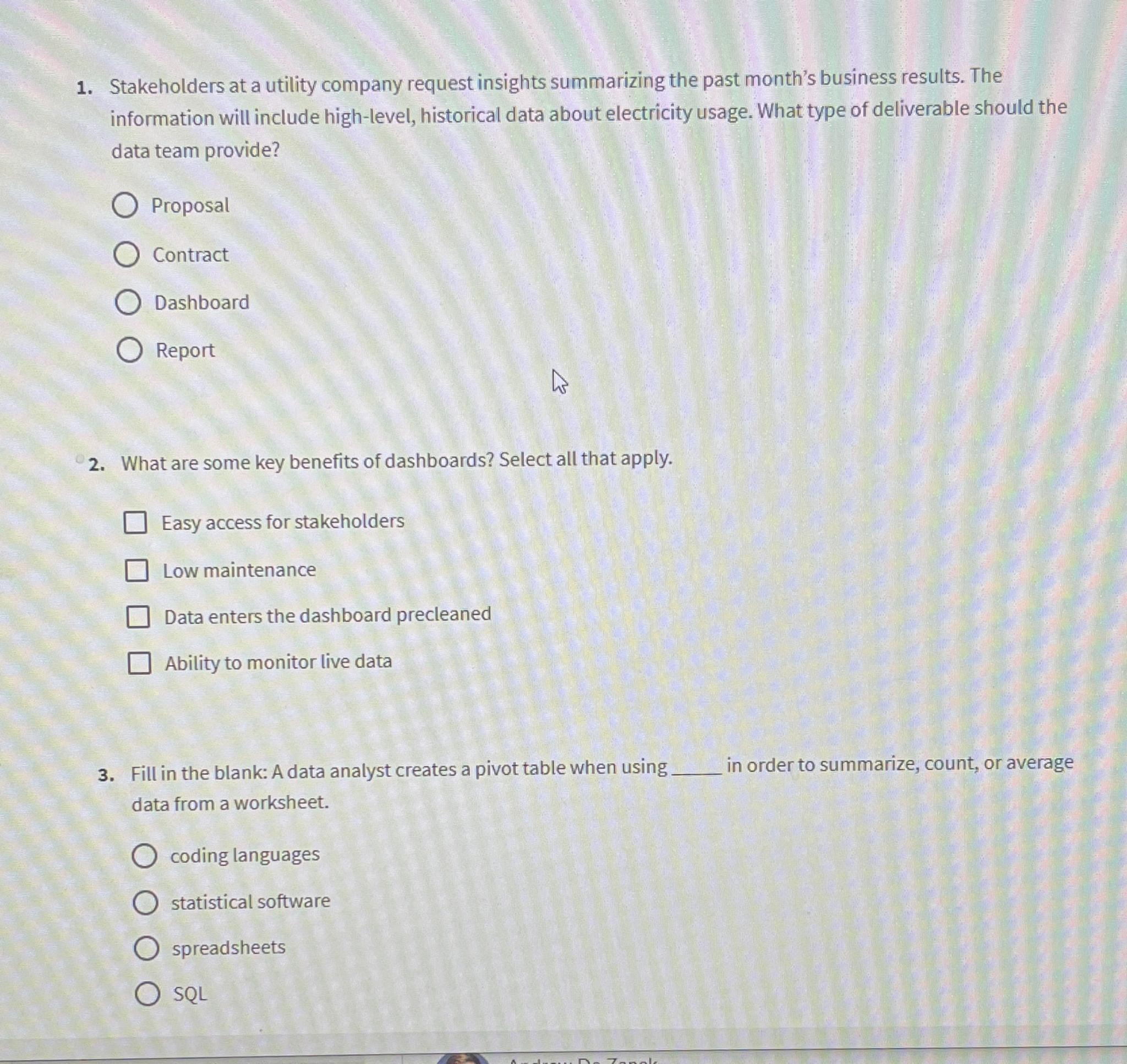 Solved Stakeholders at a utility company request insights | Chegg.com