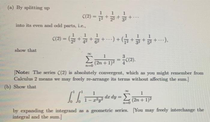 Solved The zeta function () = 2:8 > 1, plays an important | Chegg.com