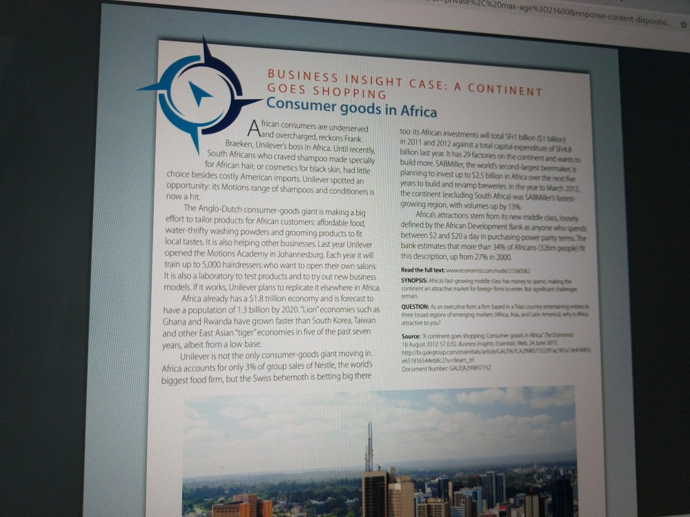 Solved as an executive a firm based in a triad country | Chegg.com