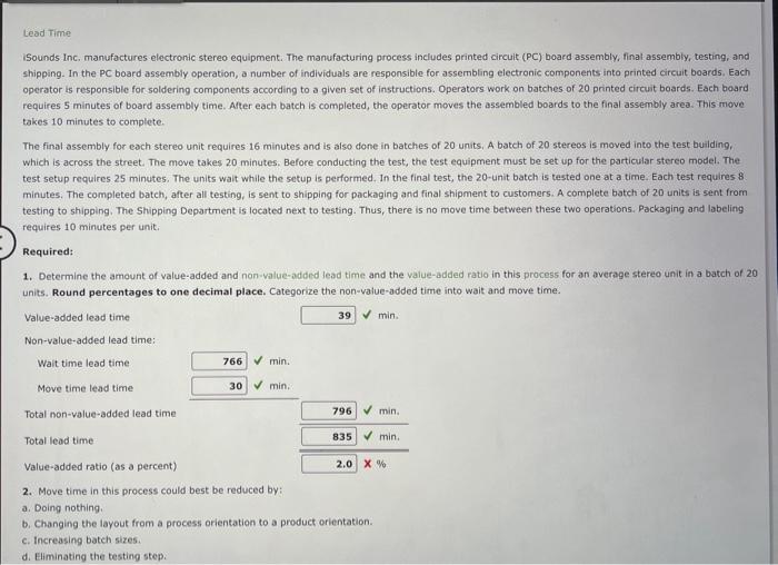 Solved iSounds Inc, manufactures electronic stereo | Chegg.com