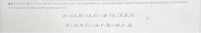 Solved B.2 [15] Prove that the two equations for E are | Chegg.com