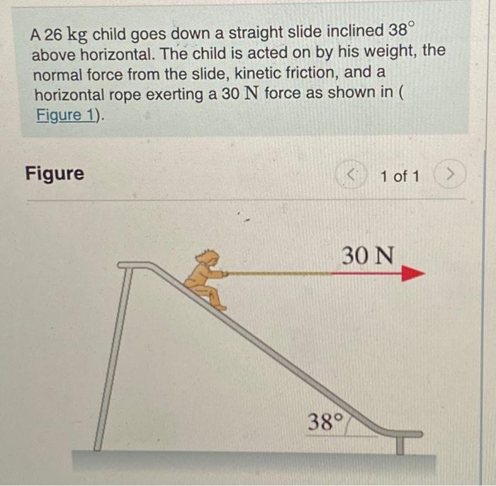 Solved 1. How large is the normal force of the slide on the | Chegg.com