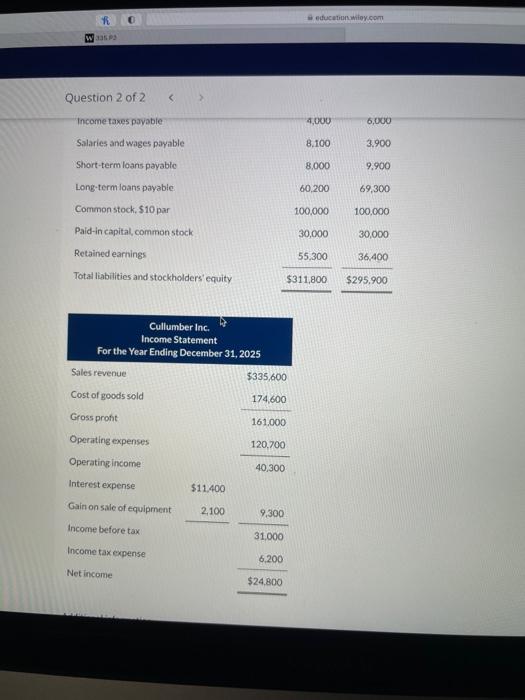Solved \r\n\r\n\r\nQuestion 2 of 2\r\n\r\nAdditional | Chegg.com