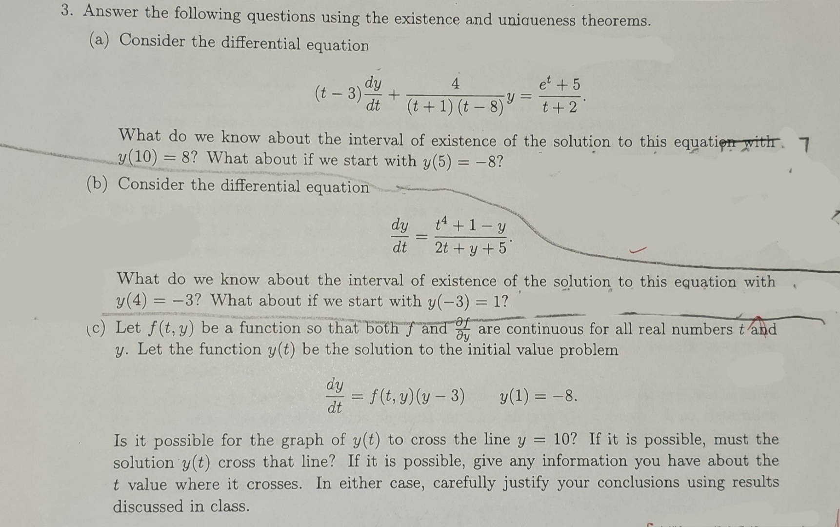 Solved Answer the following questions using the existence | Chegg.com