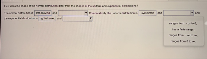 Solved How does the shape of the normal distribution differ | Chegg.com