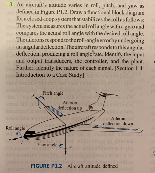 Solved 10 3. An aircraft's attitude varies in roll, pitch, | Chegg.com