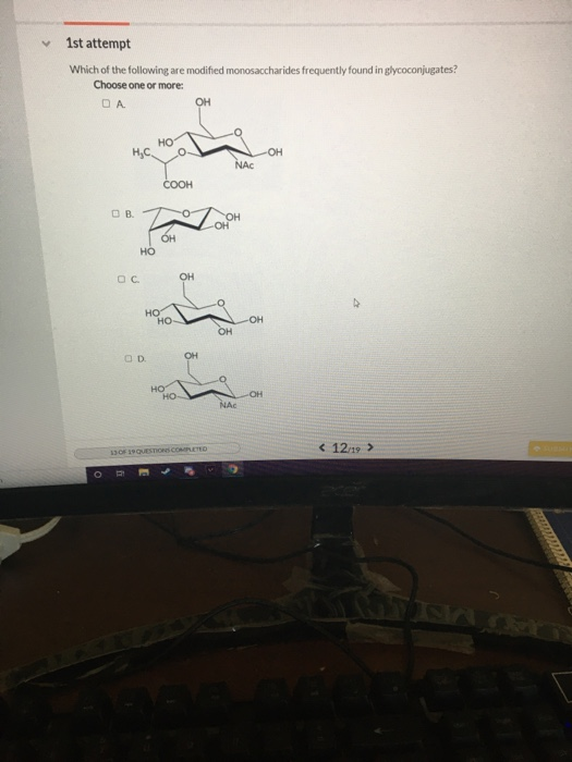 Solved Which of the following are modified monosaccharides | Chegg.com